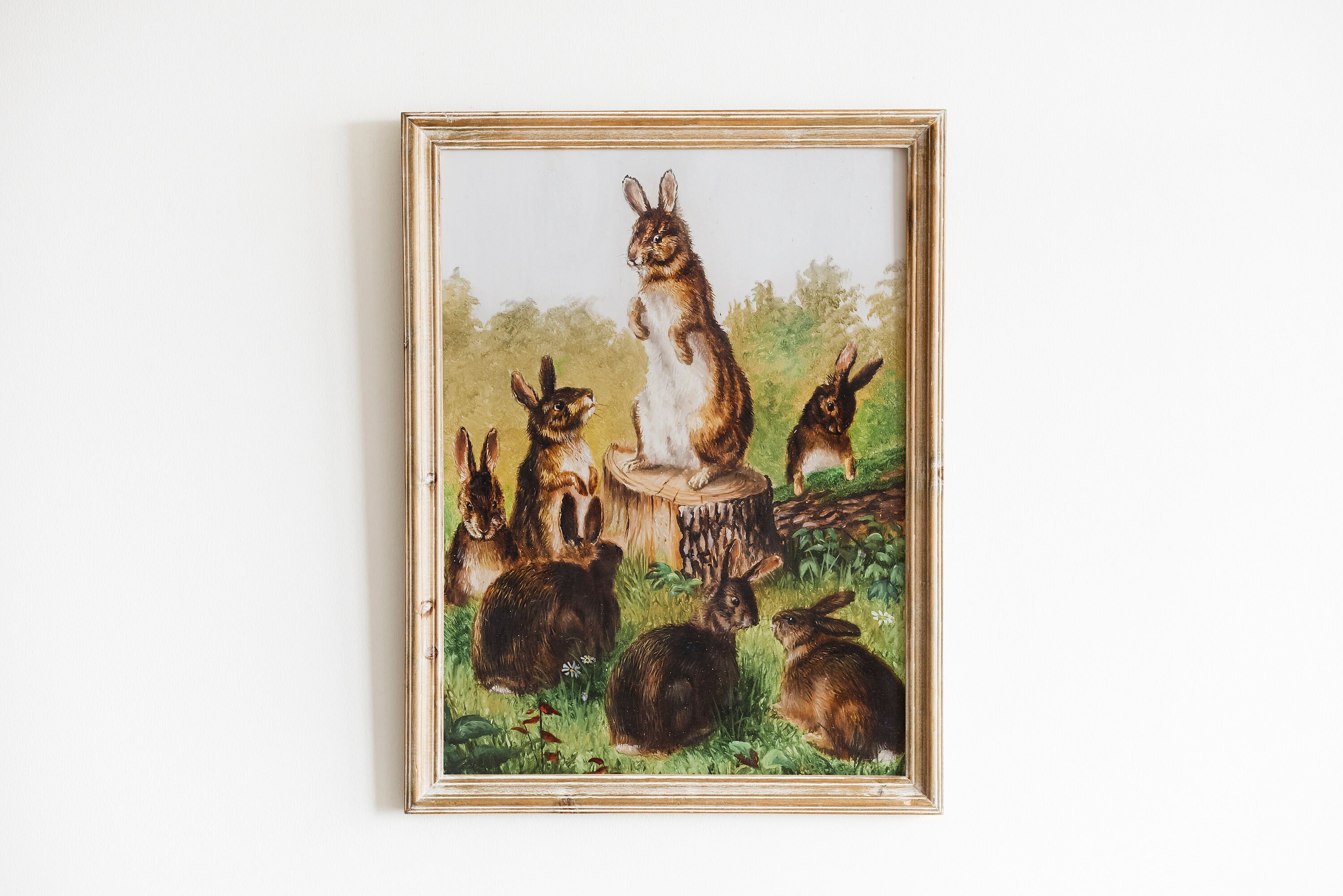 BUNNIES II, Antique Rabbits Art Print, Printable Animal Nursery Art ...