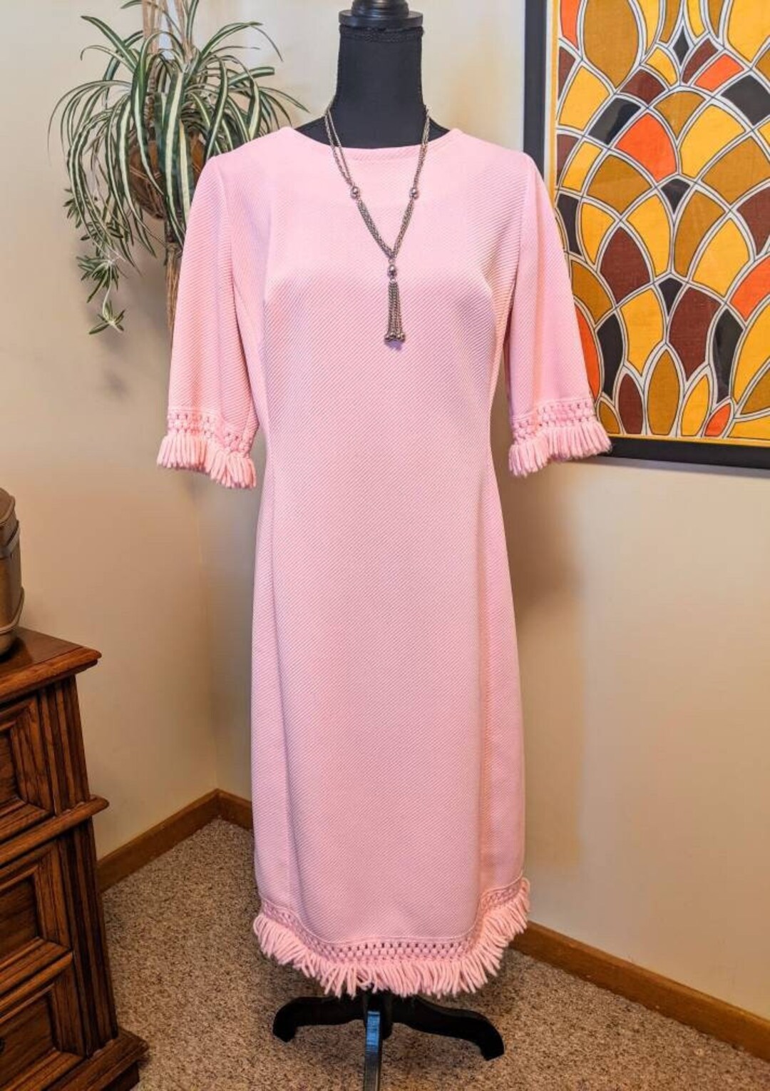 Vintage 1970s Pink edith Flagg Designer Macrame - Etsy