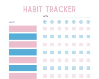 Weekly Habit Tracker in Barbie Girl Digital Planner Printable PDF - Etsy