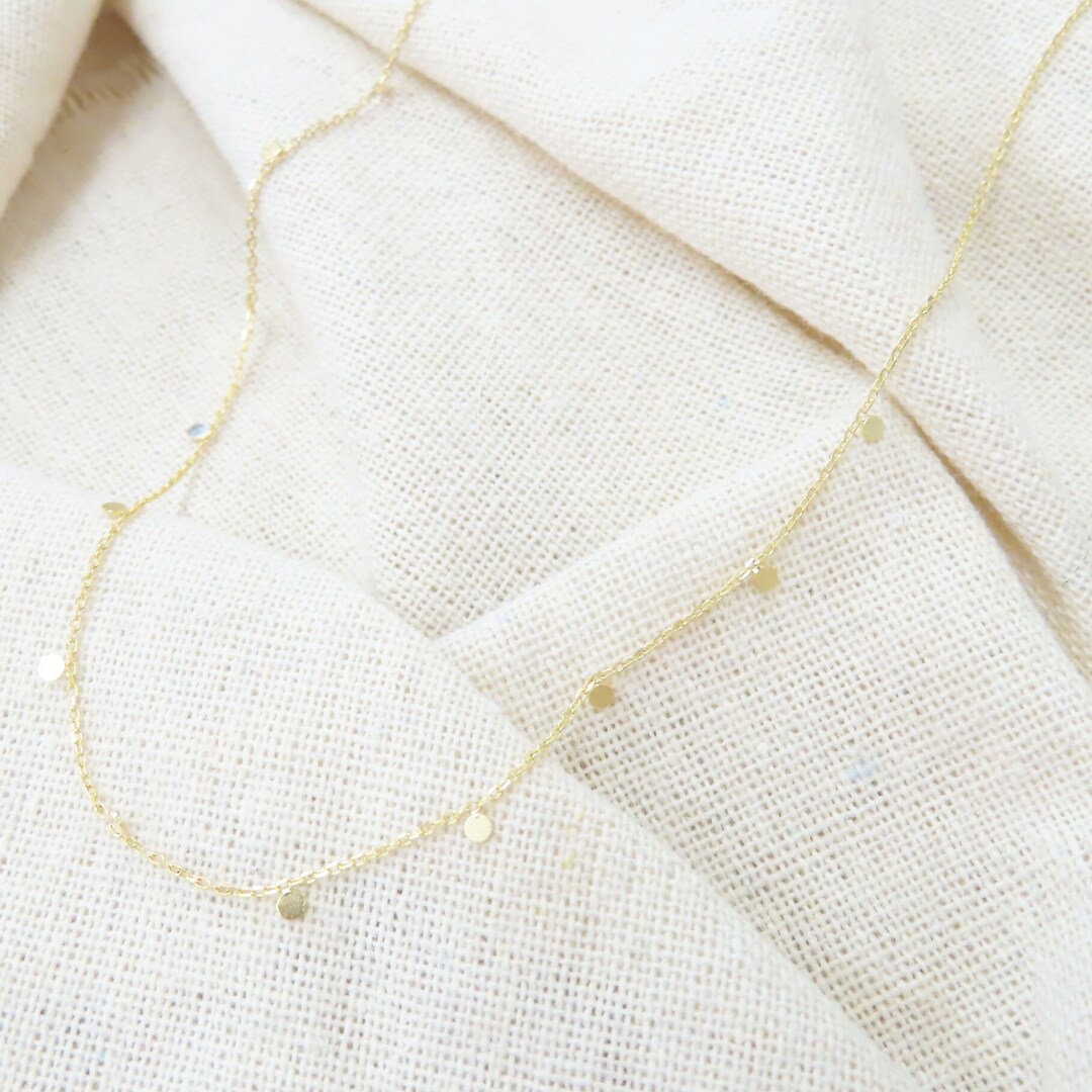 Small Round Dots Dangle Linked Necklace - Etsy