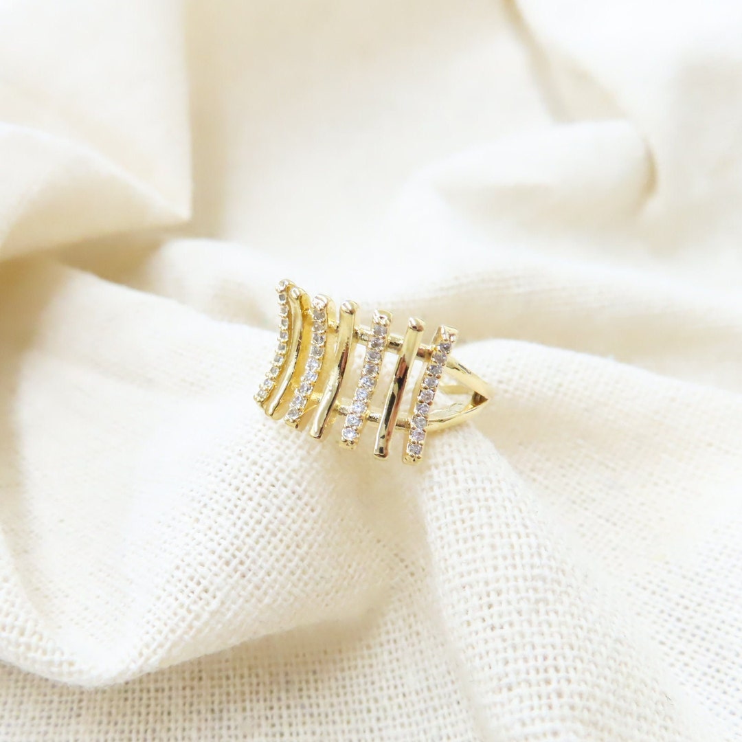 Barcode Like CZ Luxury Ring - Etsy