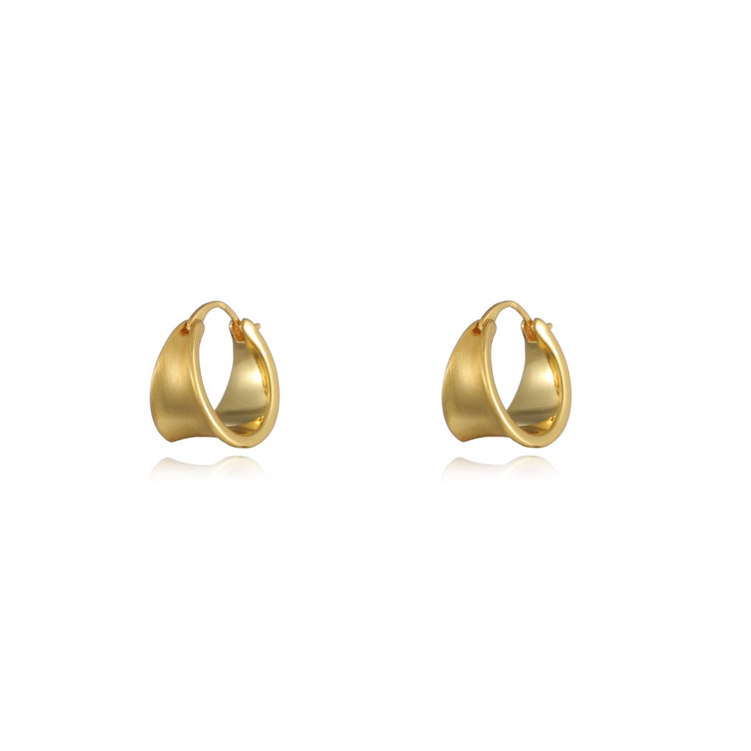 Minimalist Curated Matte Hoops – Sleek and Simple Gold Jewelry ...