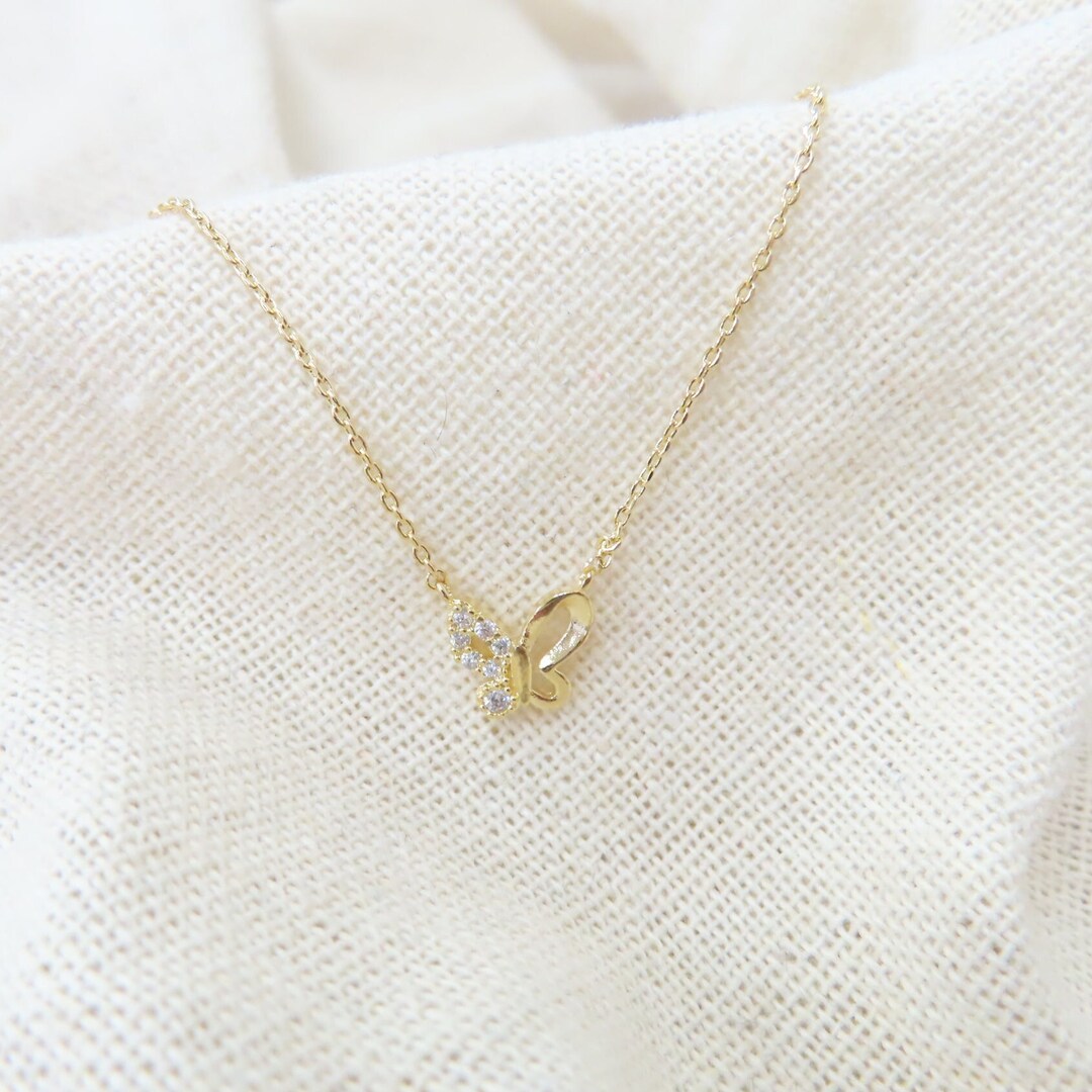 Half Cubic Butterfly Cute Little Necklace - Etsy