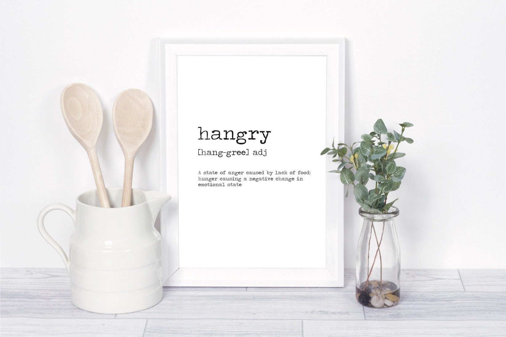 Hangry Definition Print Printable Kitchen Wall Art Hangry | Etsy