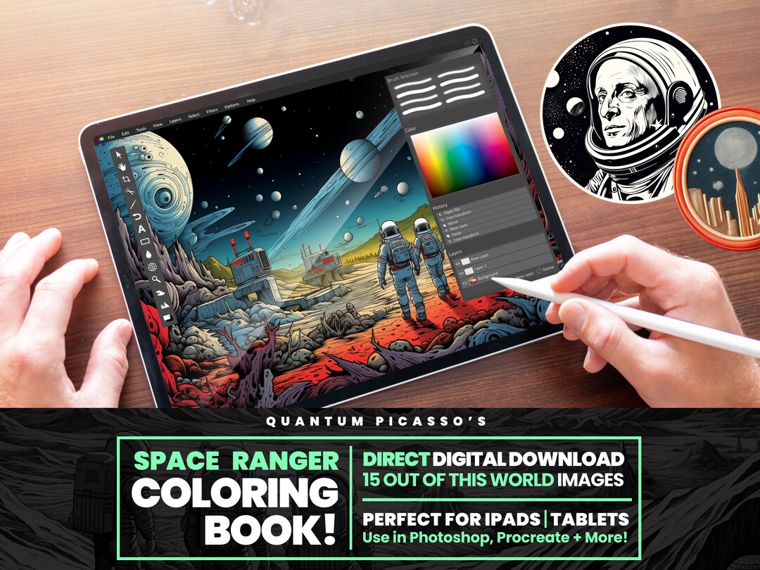 Space Ranger Digital Coloring Book - Etsy