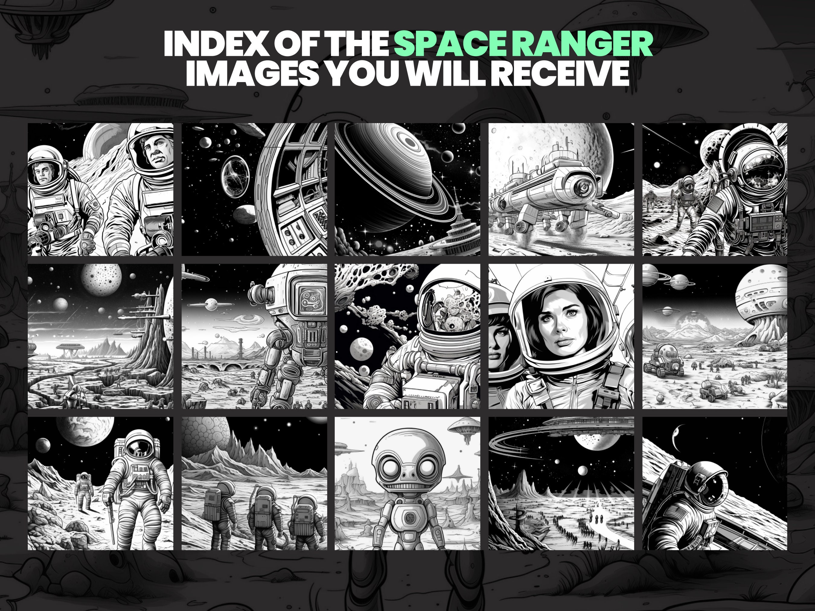 Space Ranger Digital Coloring Book - Etsy