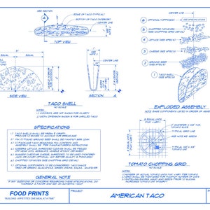 Taco Blueprint - Etsy