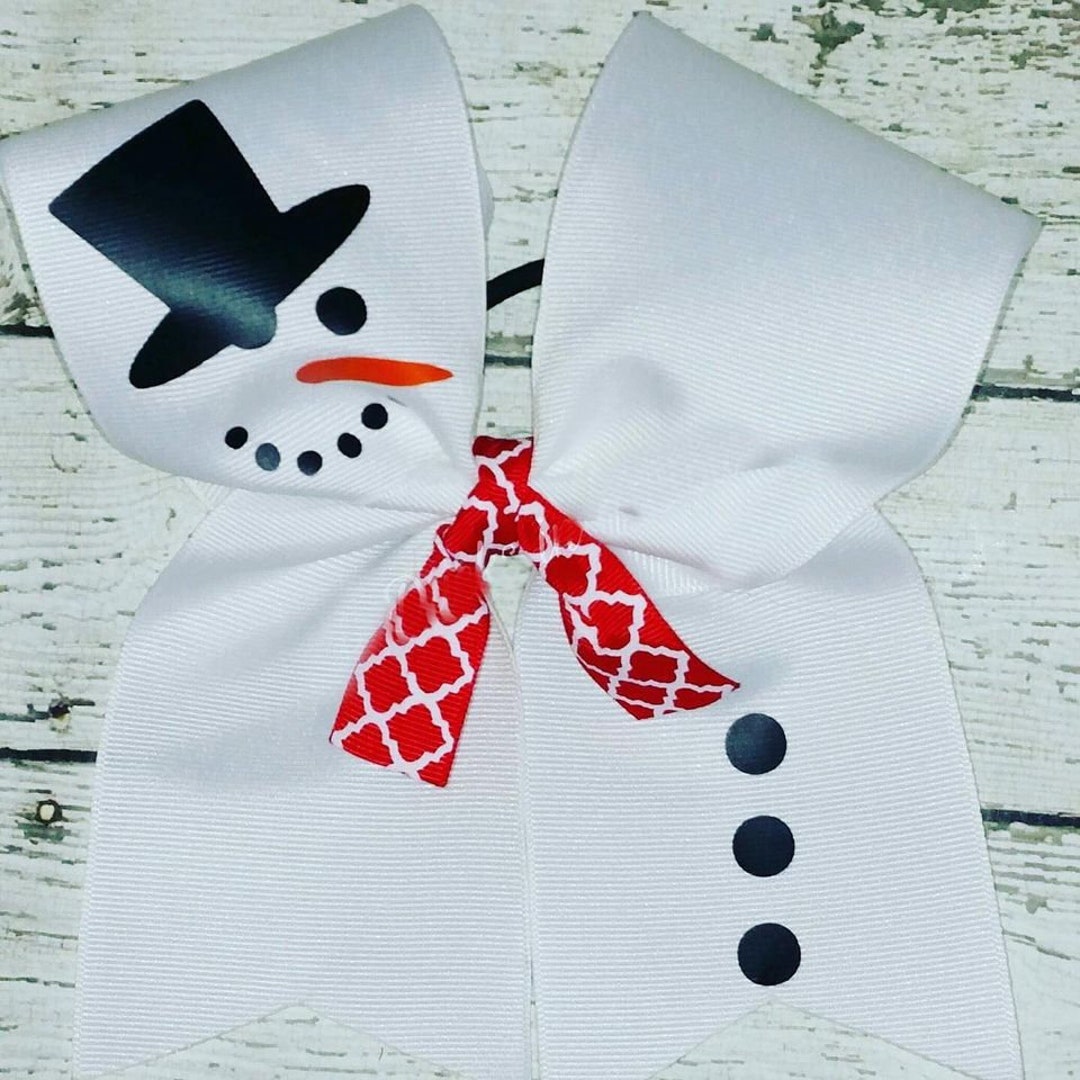 Snowman Cheer Bow, Snowman Bow, Snowman Hair Bow, Cheer Bow, Snowman ...