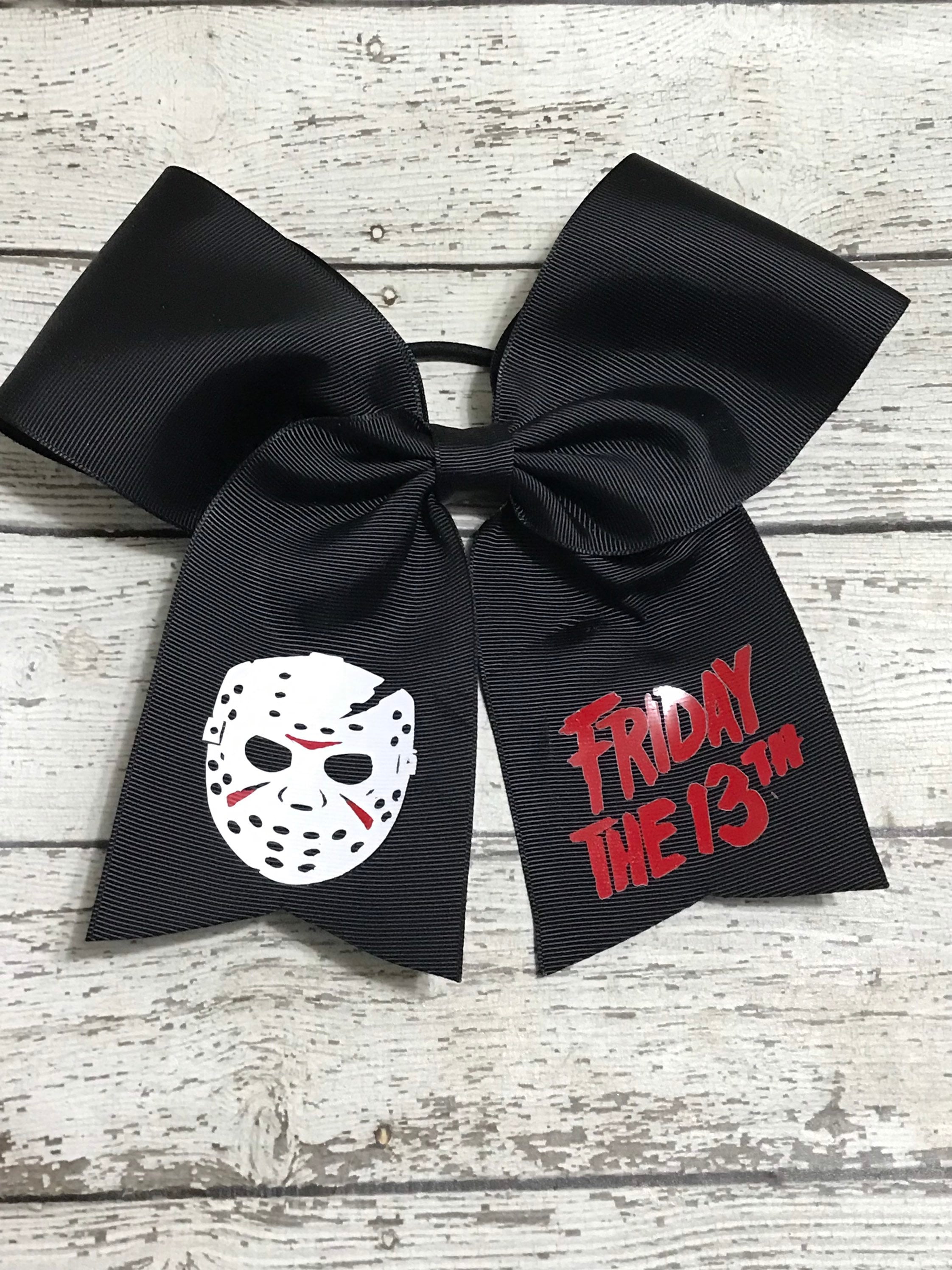 Friday the 13th Cheer Bow: Horror Hockey Mask Hair Bow - Etsy