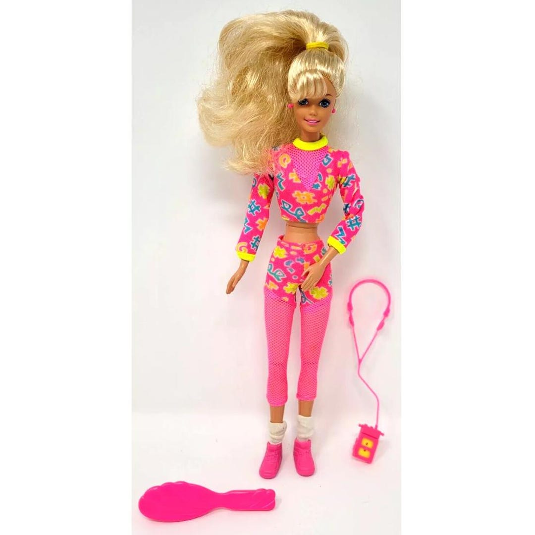 1996 Mattel Workin' Out Barbie Doll W/ Accessories Articulated Body ...