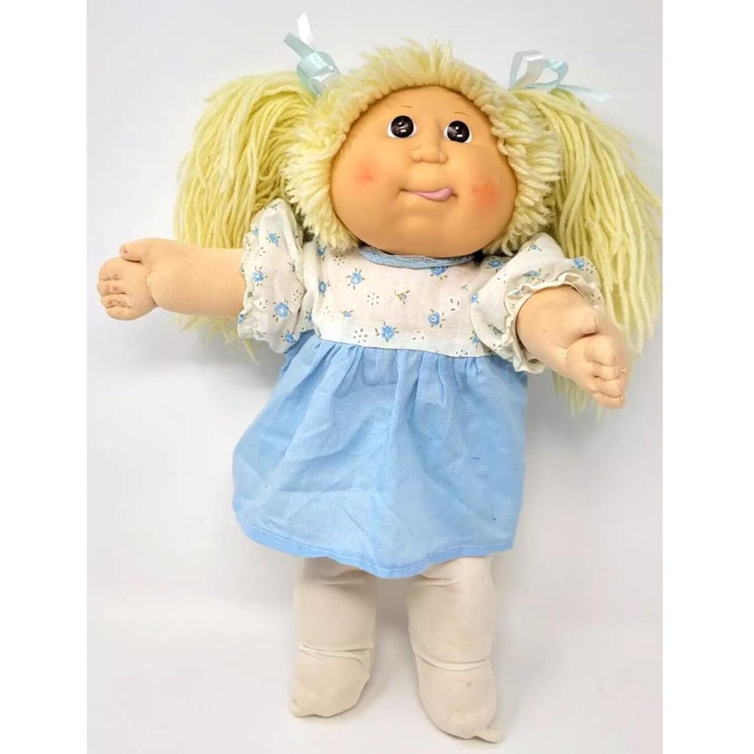 1989 Cabbage Patch Blonde Girl Brown Eyes Tongue Out - Shag Bangs - HM 11 O.A.A - Etsy