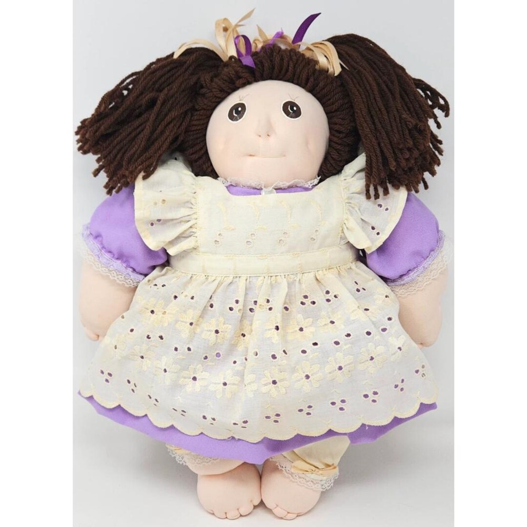 1980s Homemade Cabbage Patch Kids Look a Like Doll W/ Purple & Ivory ...