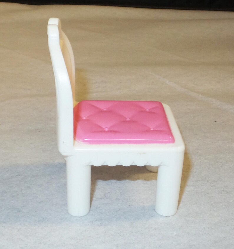 Vintage Playskool Dollhouse White Chair W/ Pink Cushion! - Etsy
