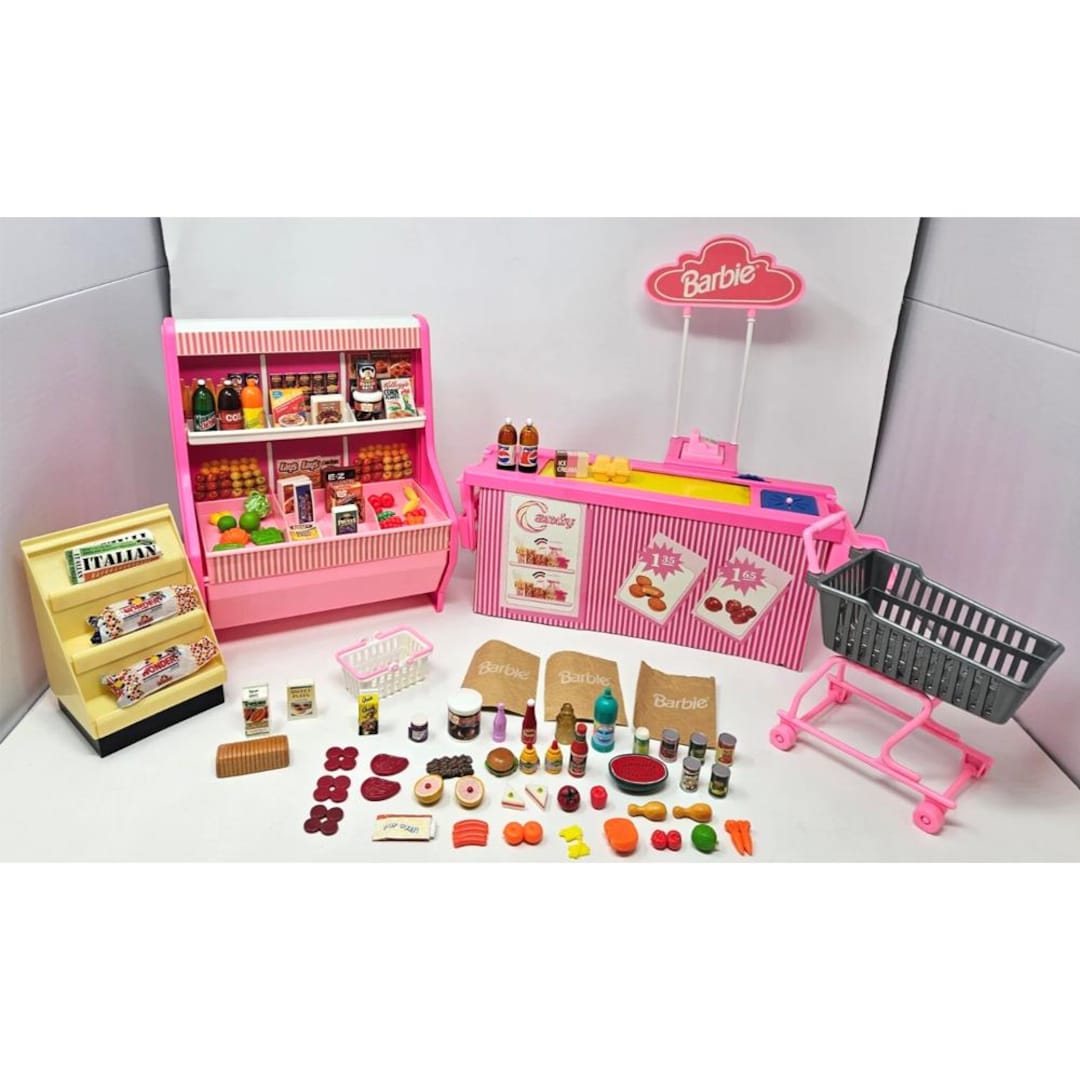 Vintage Barbie 1991 Supermarket Playset #7573 W/ LOTS of Extras! GUC - Etsy