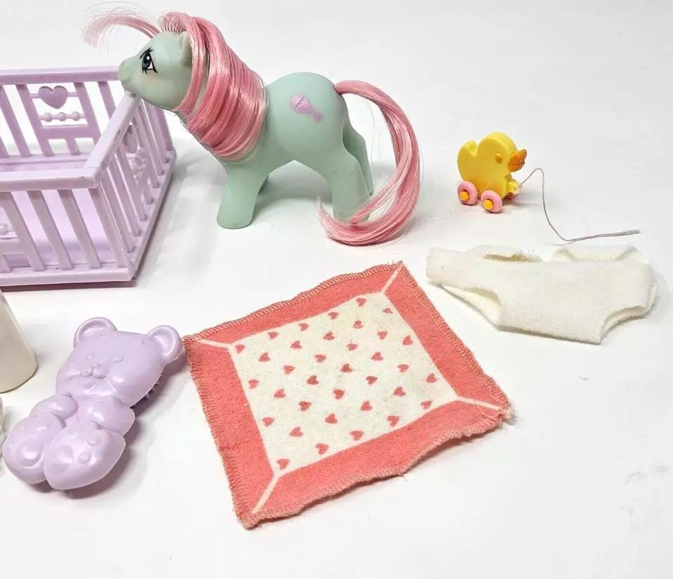 Vintage My Little Pony - G1 Baby Cuddles Playset Play Pin, Bottle ...