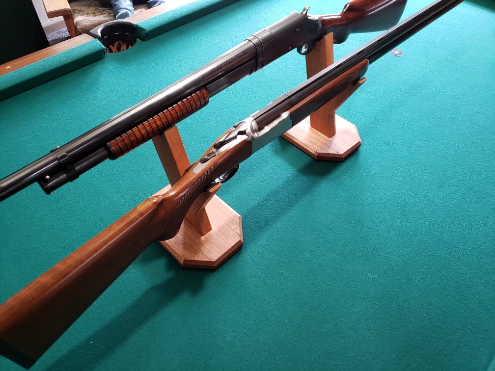 Double Rifle Display Stand Gun Storage Made From Poplar - Etsy