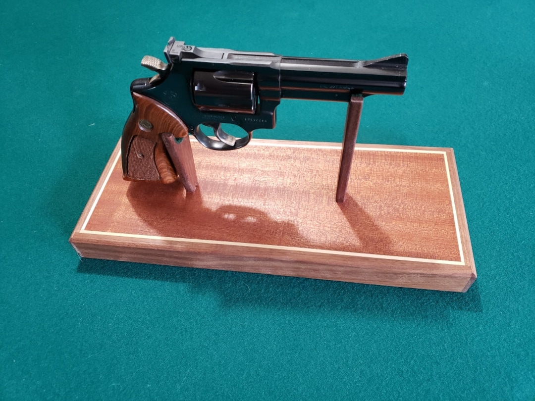 Double Action Revolver Display Stand, Gun Storage, Made From Sapele ...