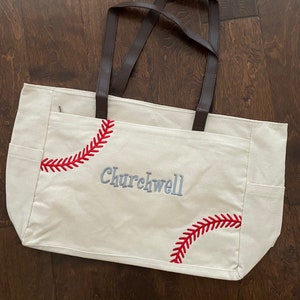 Monogrammed Baseball Tote Bag Monogrammed Baseball Bag | Etsy