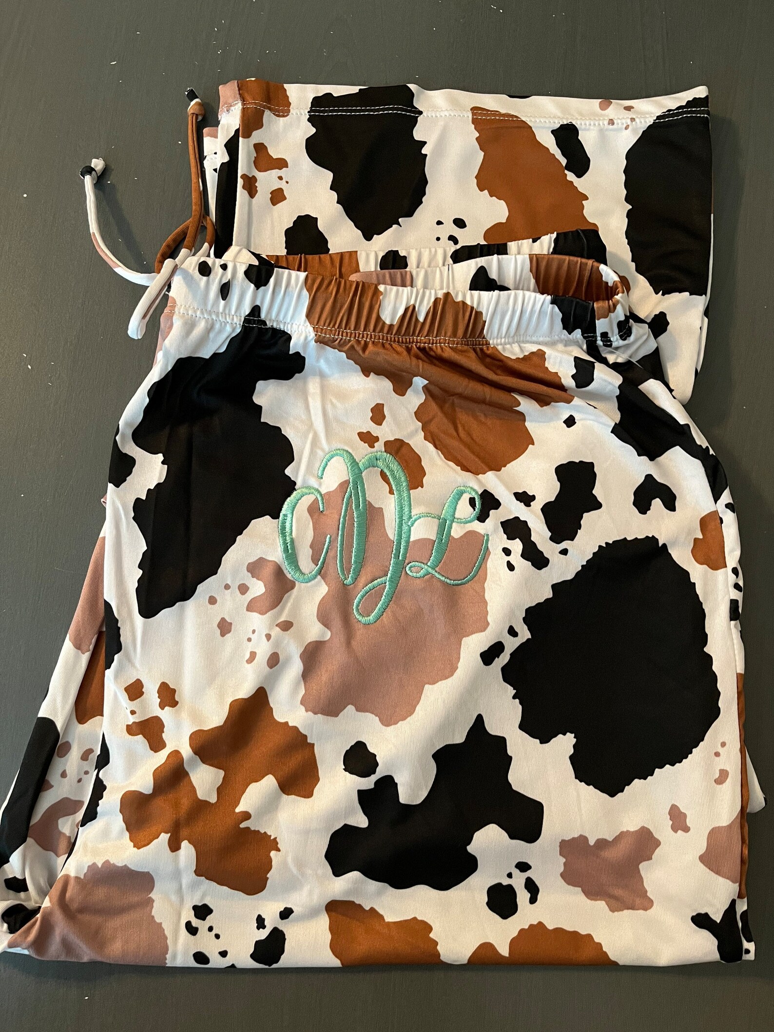 Cow Pattern Pajama Pants Monogrammed Cow Pattern Pajama - Etsy