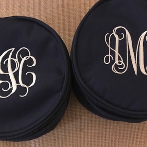 Monogrammed Jewelry Case - Monogram Jewelry Round - Monogrammed Travel ...
