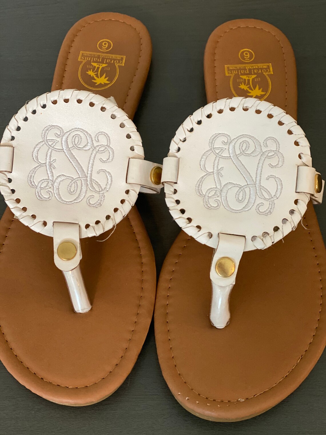 Personalized Medallion Sandals/ Medallion Sandals/ Monogrammed | Etsy