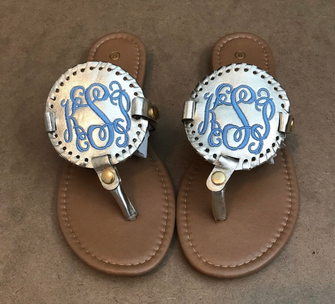 Personalized Medallion Sandals/ Medallion Sandals/ Monogrammed | Etsy
