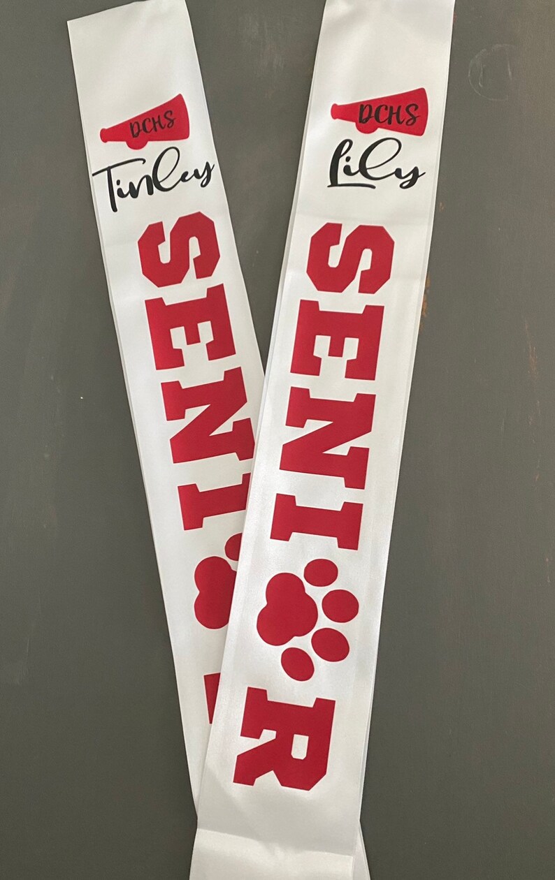 Personalized Senior Sash - Custom Senior Sports Sash - Cheer Sash ...