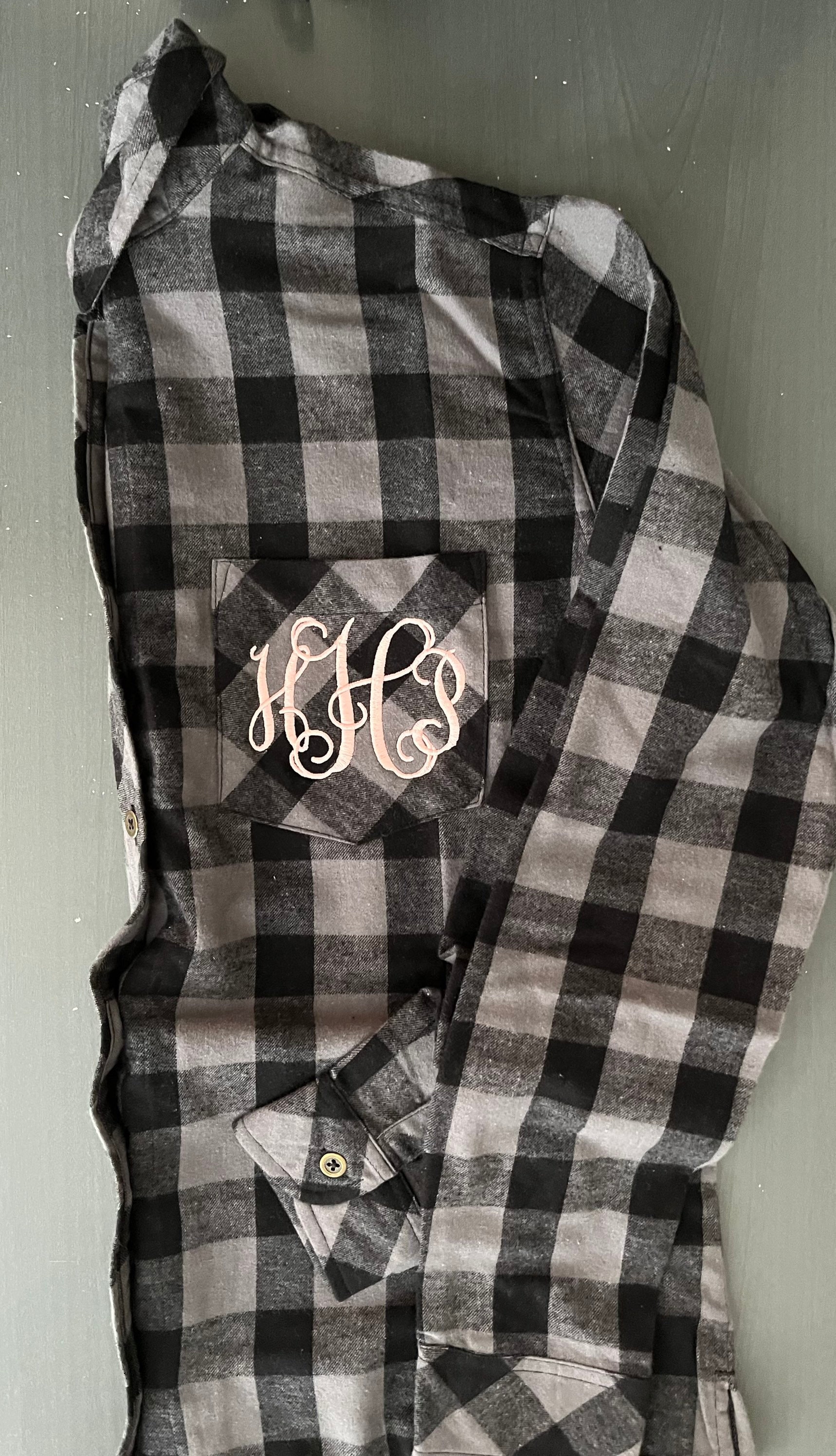 Monogrammed Plaid Flannel Shirt – Custom Embroidered Gift- Personalized ...