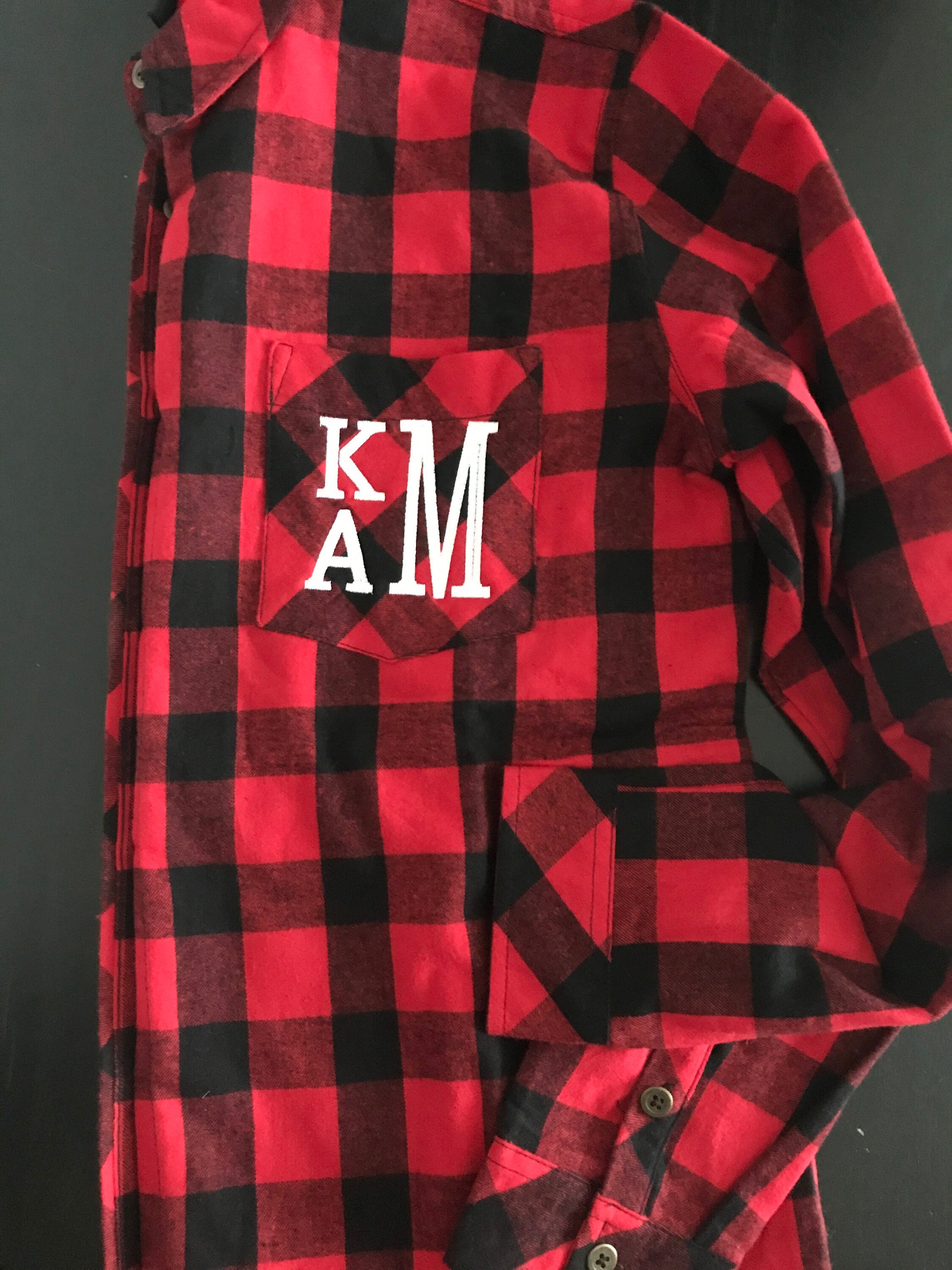 Monogrammed Flannel Shirt Custom Flannel Shirt | Etsy