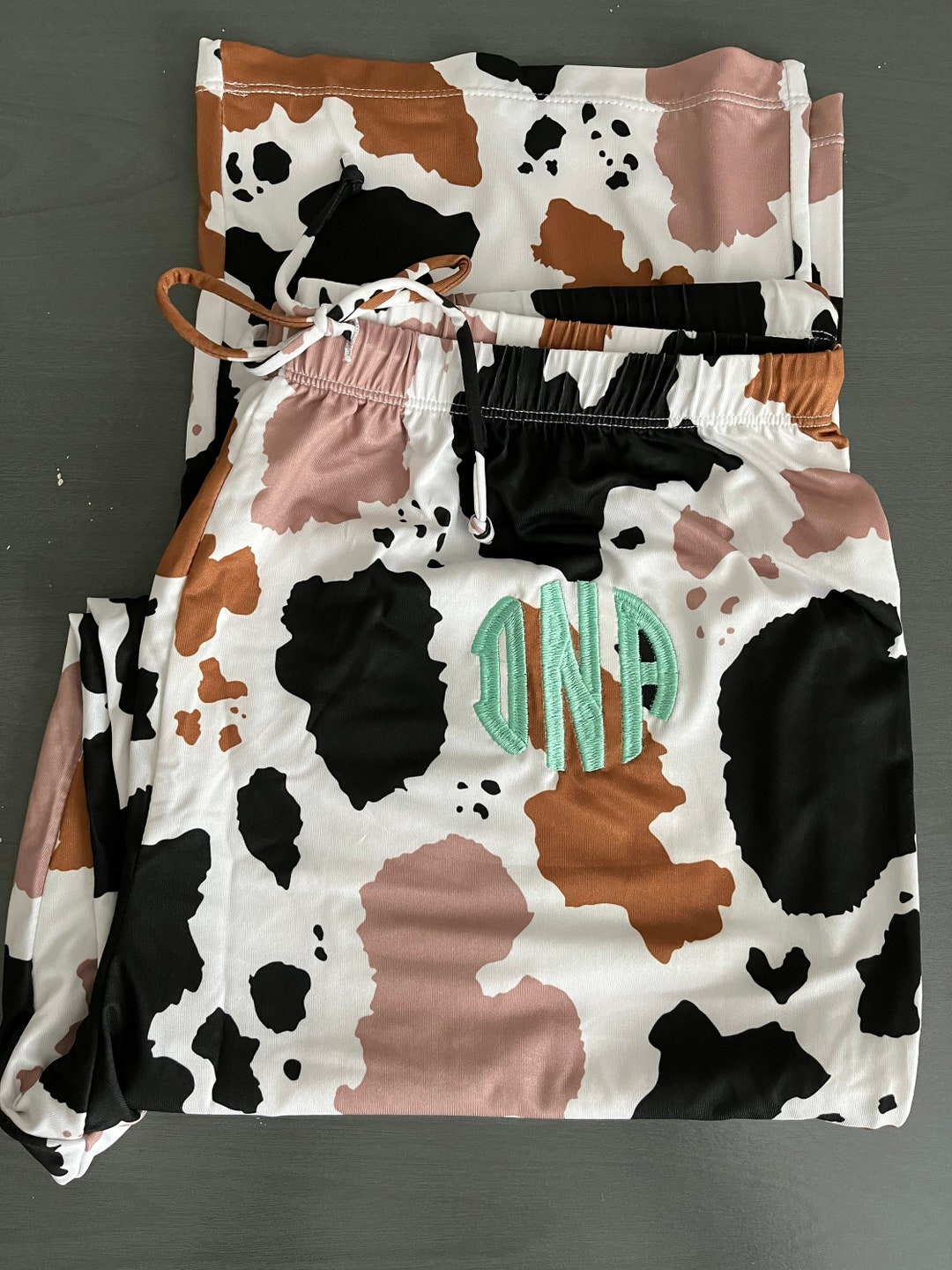 Cow Pattern Pajama Pants, Monogrammed Cow Pattern Pajama Pants, Custom ...
