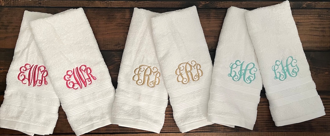 Monogrammed Hand Towel Set - Custom Hand Towels - Personalized Hand ...