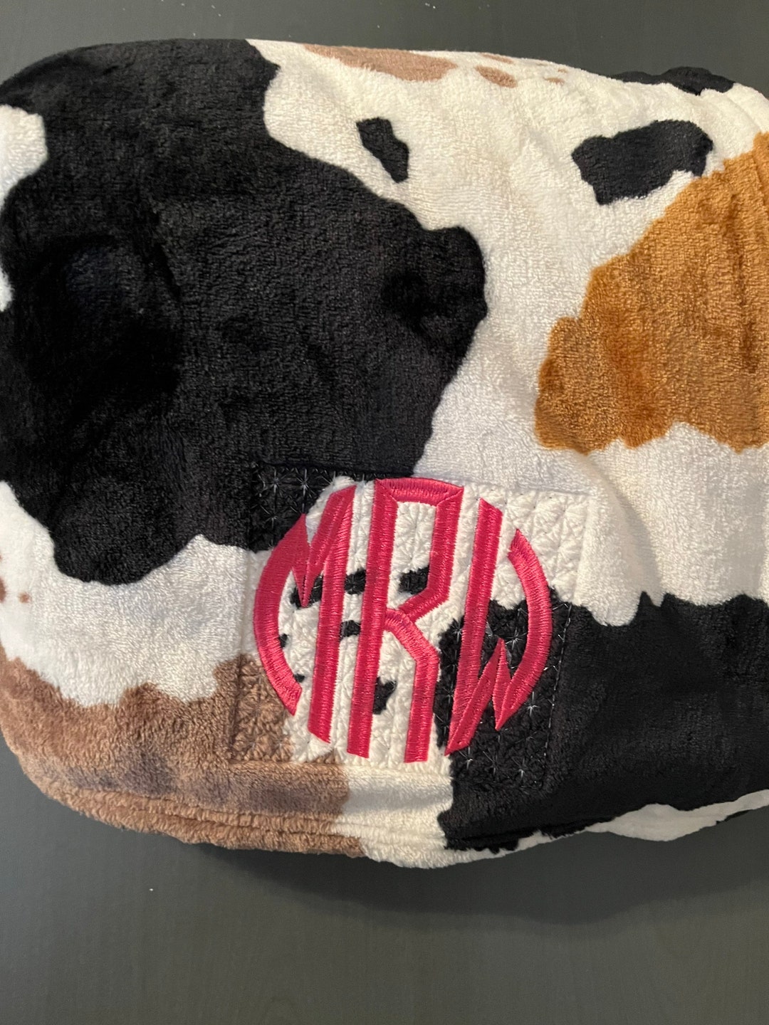 Personalized Cow Print Throw Blanket: Monogrammed Blanket - Etsy