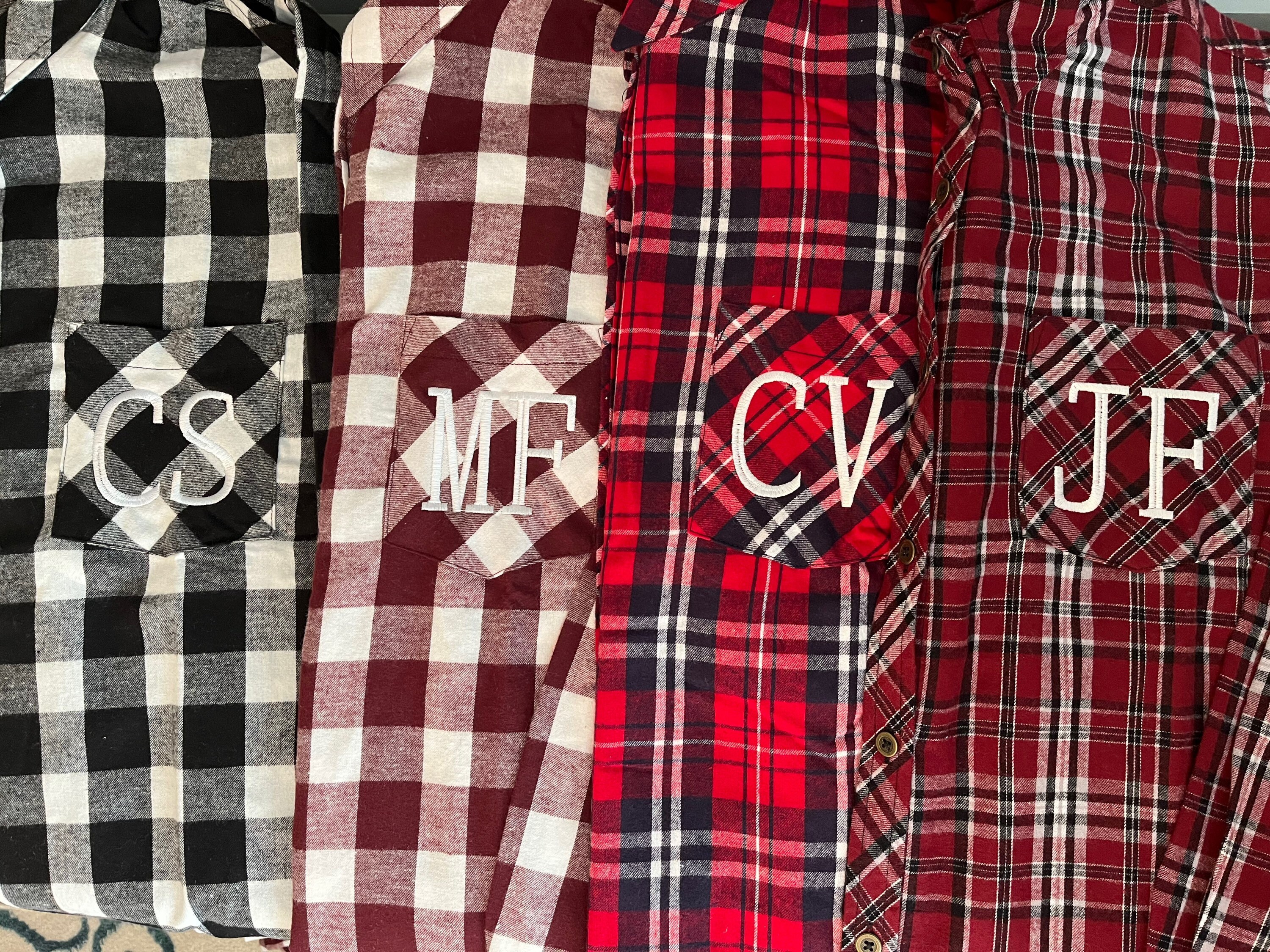 Monogrammed Plaid Flannel Shirt – Custom Embroidered Gift- Personalized ...