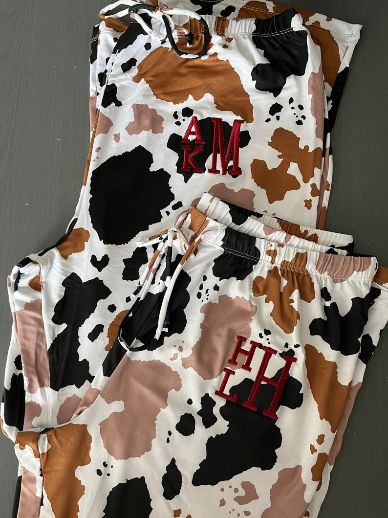 Cow Pattern Pajama Pants Monogrammed Cow Pattern Pajama - Etsy