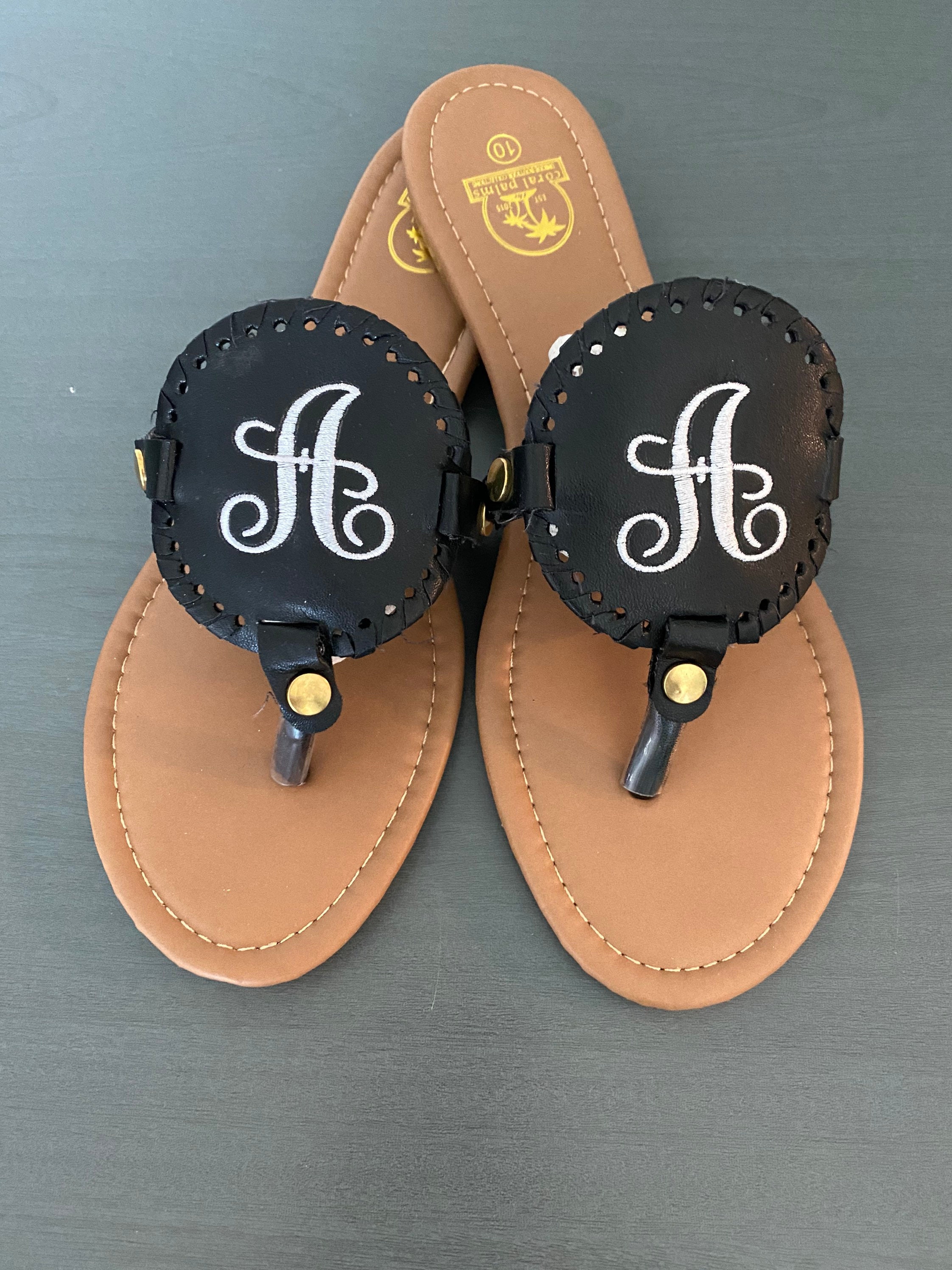 Personalized Medallion Sandals/ Medallion Sandals/ Monogrammed | Etsy