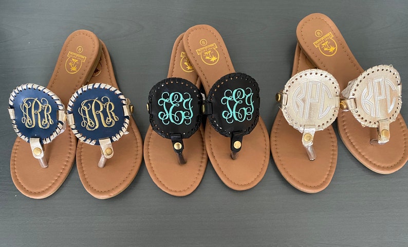 Personalized Medallion Sandals/ Medallion Sandals/ Monogrammed | Etsy