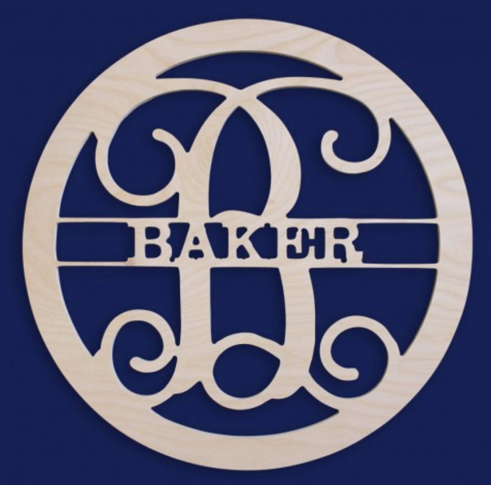 Wood Monogram Door Hanger/ Personalized Wood Design/monogram | Etsy