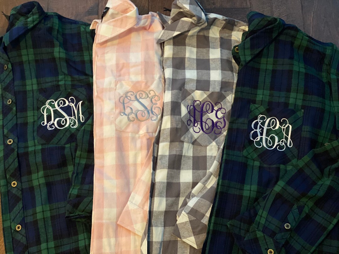 Monogrammed Flannel Shirt Custom Flannel Shirt Personalized Flannel ...