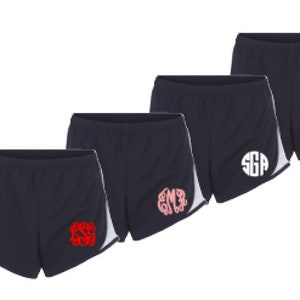 Monogrammed Running Shorts - Monogram Workout Shorts - Monogram ...
