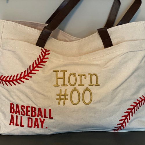 Monogrammed Baseball Tote Bag Monogrammed Baseball Bag - Etsy