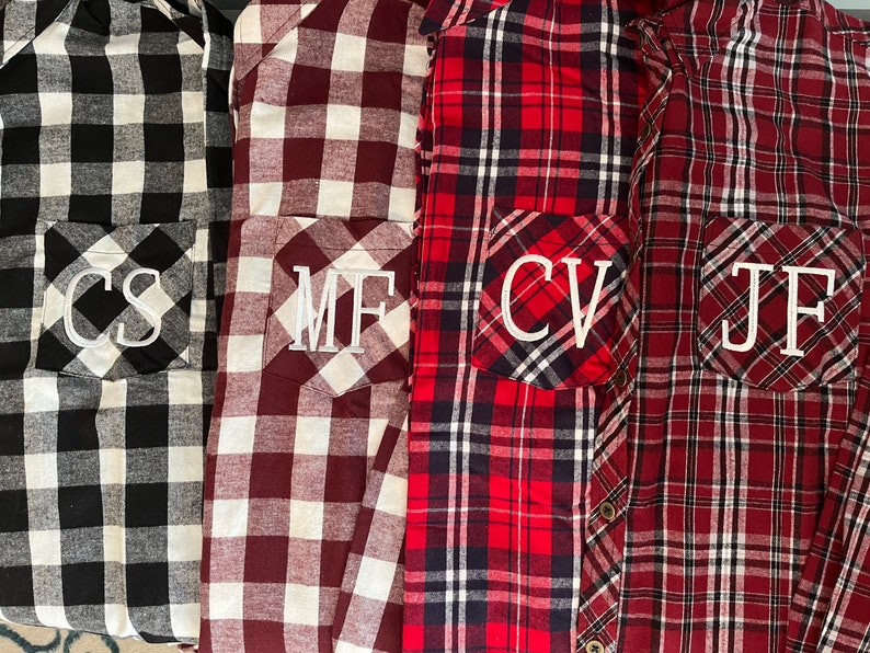 Monogrammed Flannel Shirt Custom Flannel Shirt | Etsy