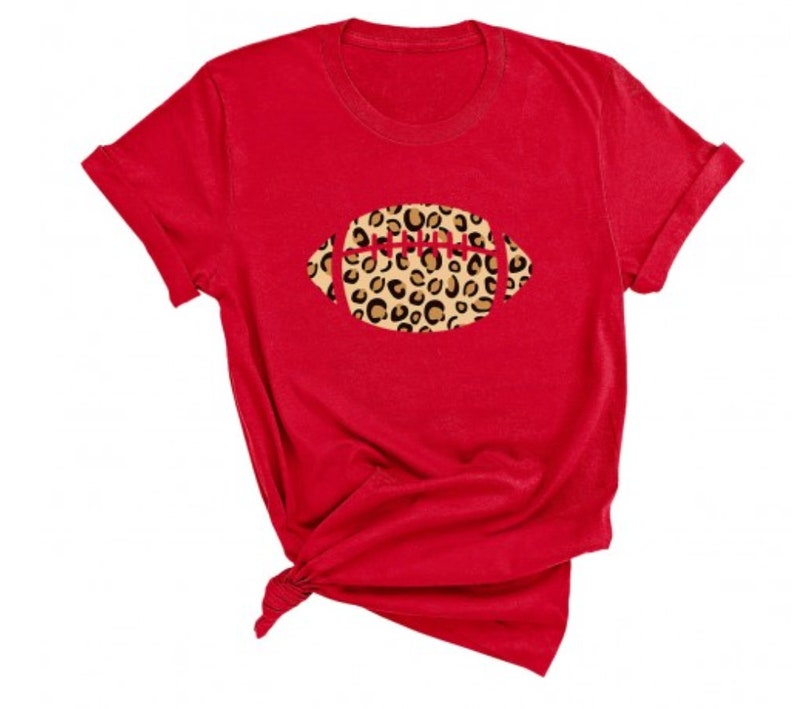 Leopard Print Football T-shirt – Tailgate Tee - Etsy