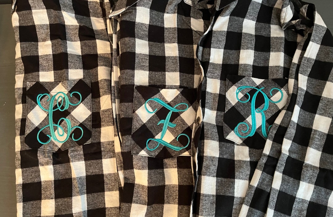 Monogrammed Flannel Shirt - Custom Flannel Shirt - Personalized Flannel ...
