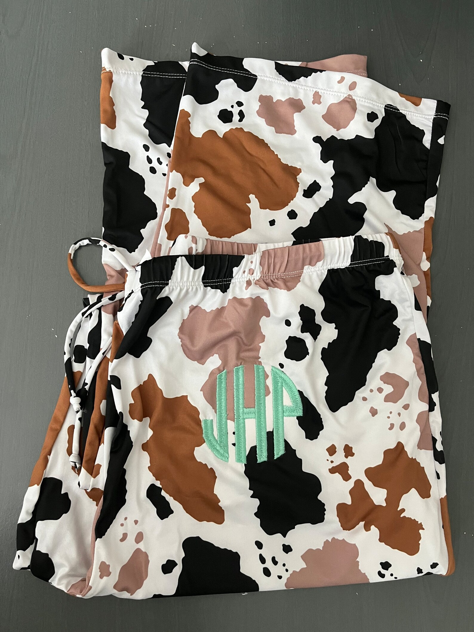 Cow Pattern Pajama Pants Monogrammed Cow Pattern Pajama - Etsy