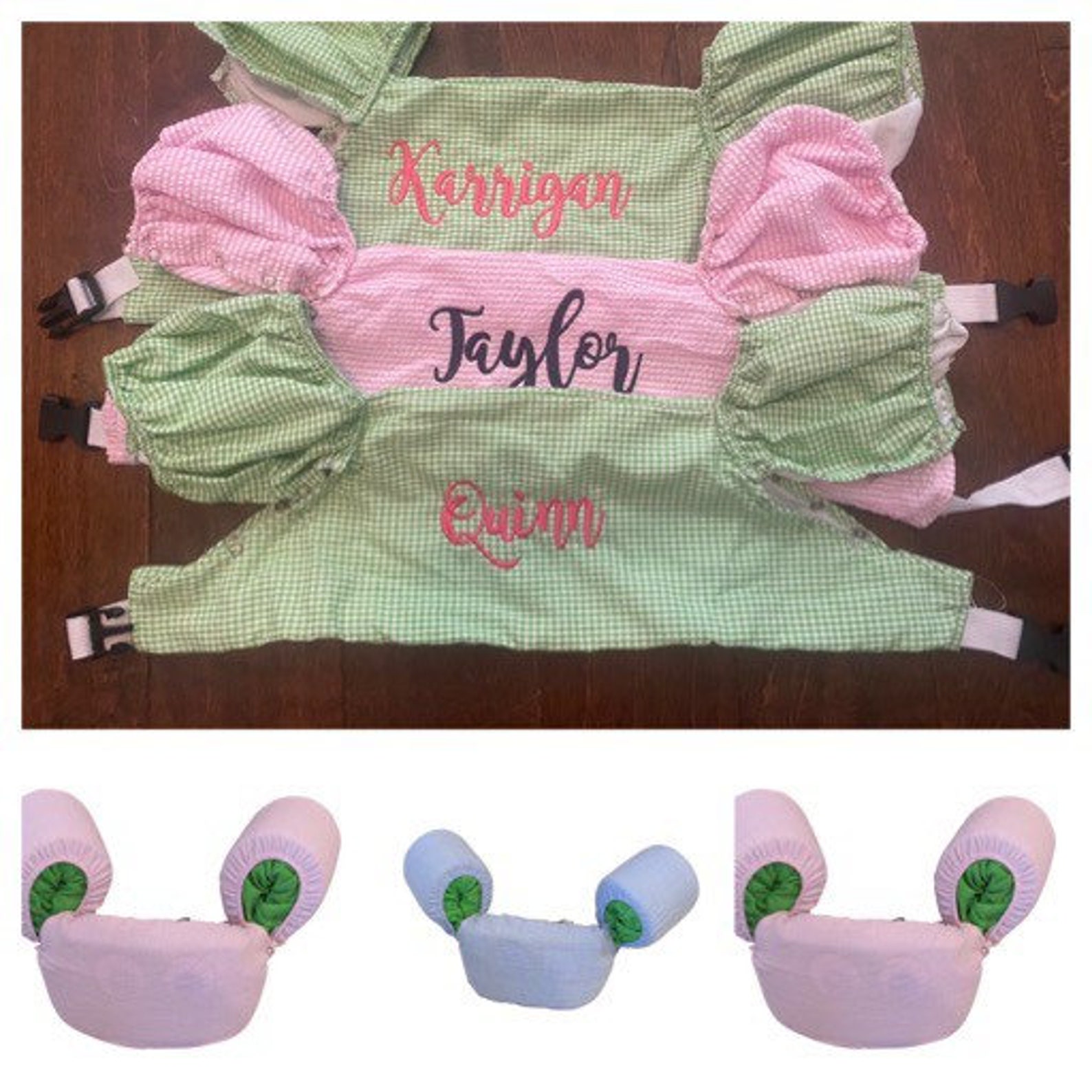 Personalized Puddle Jumper Cover, Monogrammed Seersucker Puddle Jumper ...