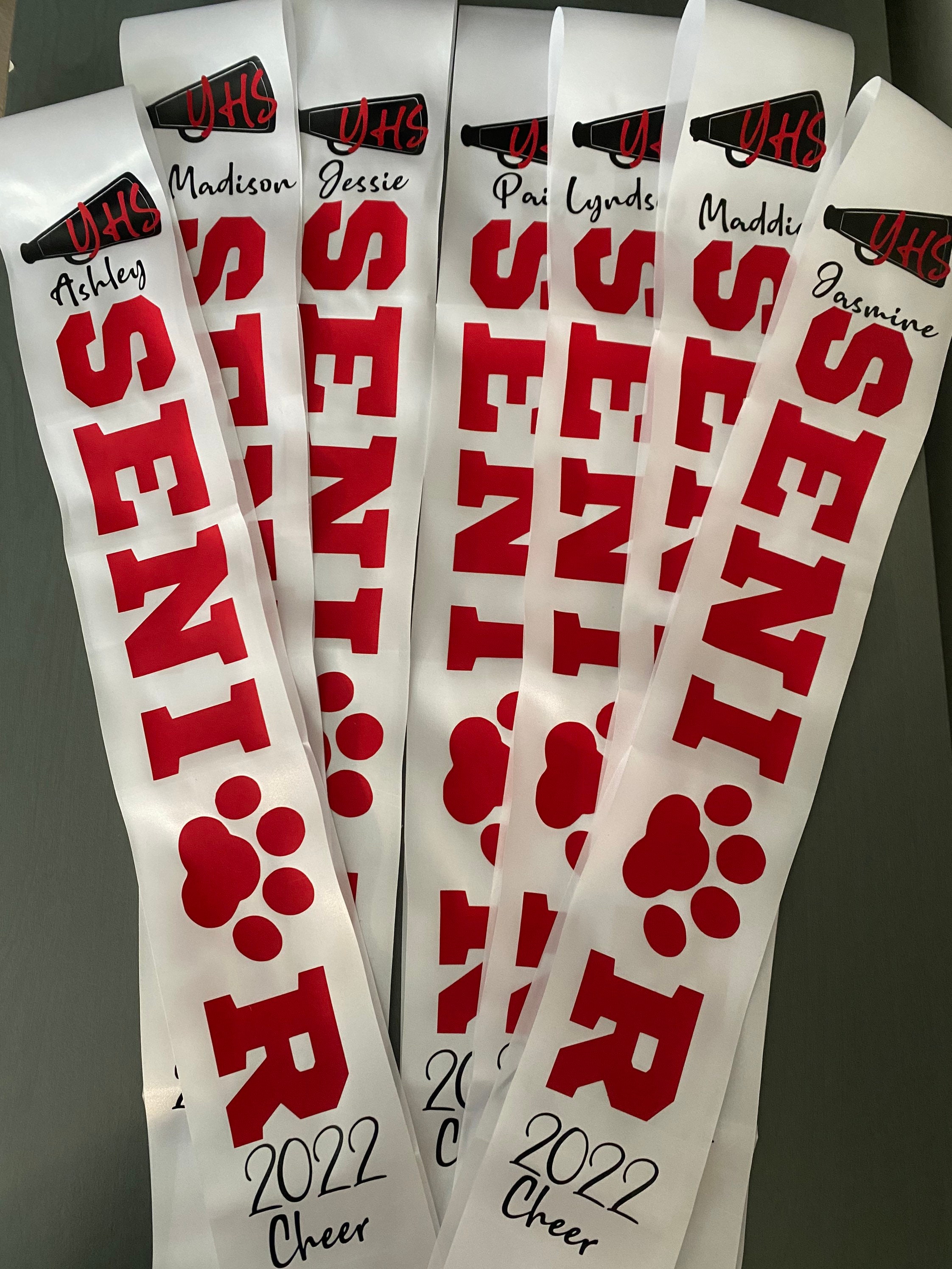 Personalized Senior Sash - Custom Senior Sports Sash - Cheer Sash ...