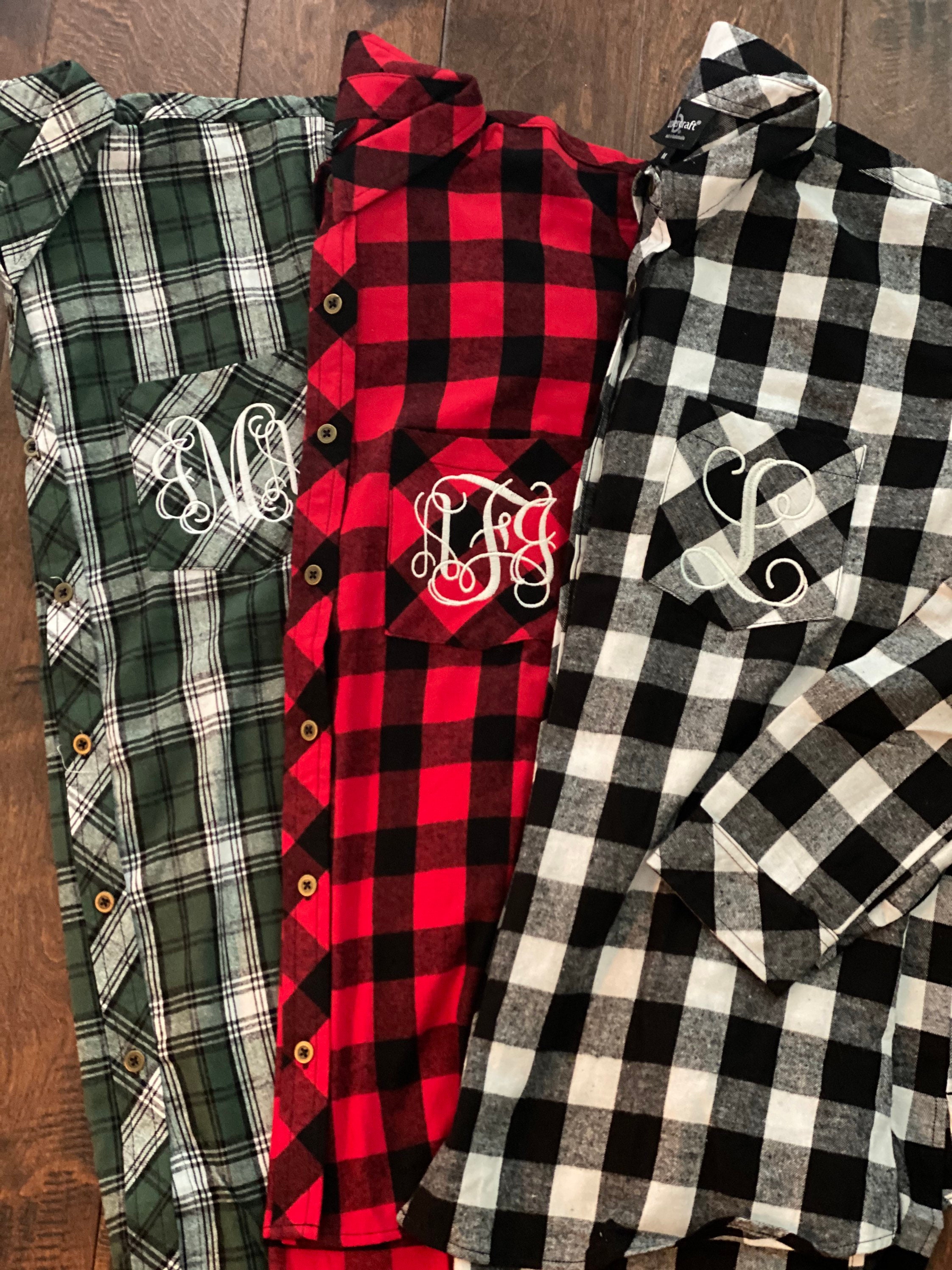 Monogrammed Flannel Shirt Custom Flannel Shirt | Etsy