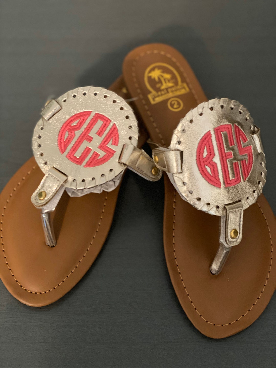Girls Personalized Medallion Sandals/ Medallion Sandals - Custom Girls ...