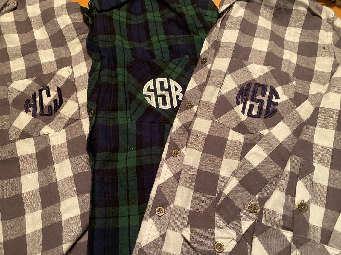 Monogrammed Flannel Shirt Custom Flannel Shirt | Etsy