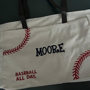 Monogrammed Baseball Tote Bag - Monogrammed Baseball Bag- Baseball Bags ...